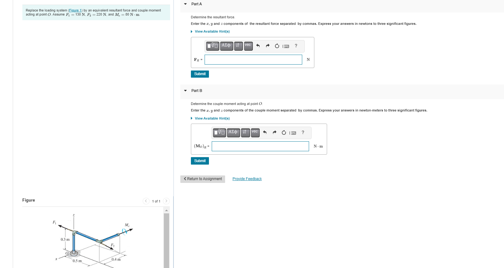 Solved Replace the loading system (Figure 1) by an | Chegg.com