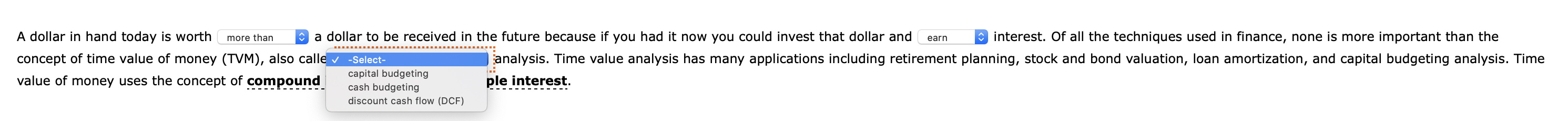 Solved -Select- less than more than equivalent to earn A | Chegg.com
