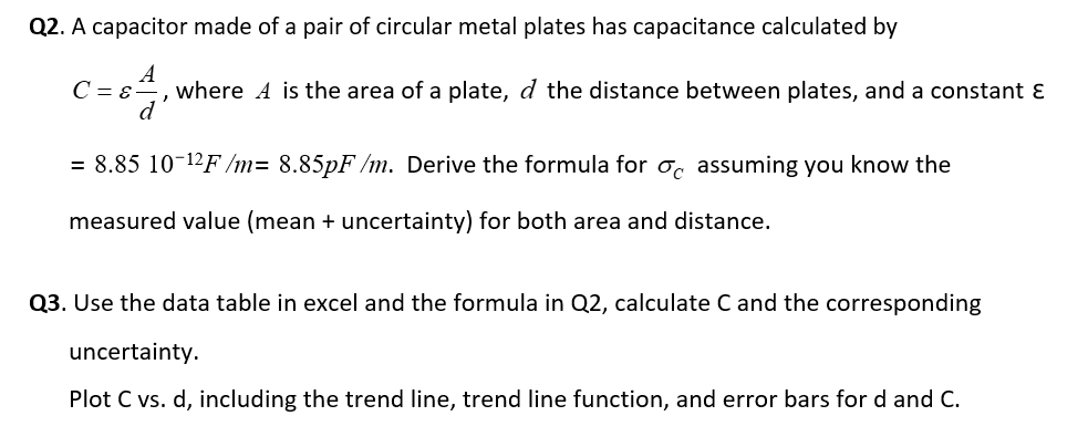 Solved use measured value and unceratinty of r and d, | Chegg.com