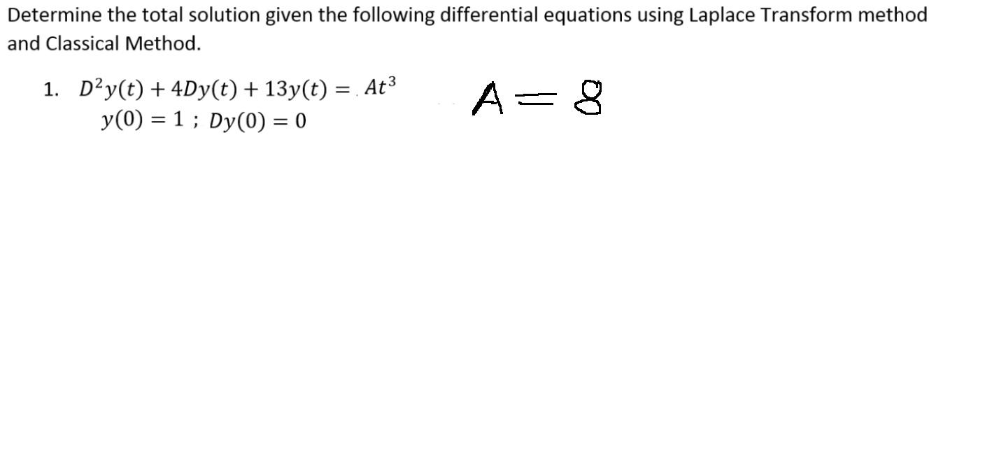 Solved Determine the total solution given the following | Chegg.com