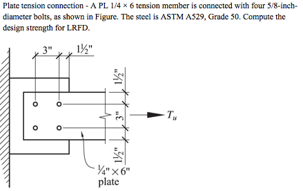 Solved Plate tension connection - A PL 1/4 x 6 tension | Chegg.com