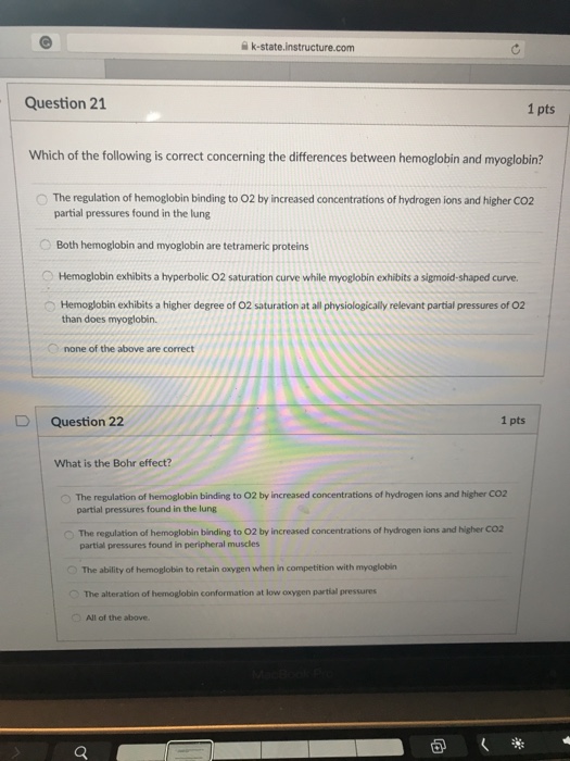 Solved k-state.instructure.com Question 21 1 pts Which of | Chegg.com