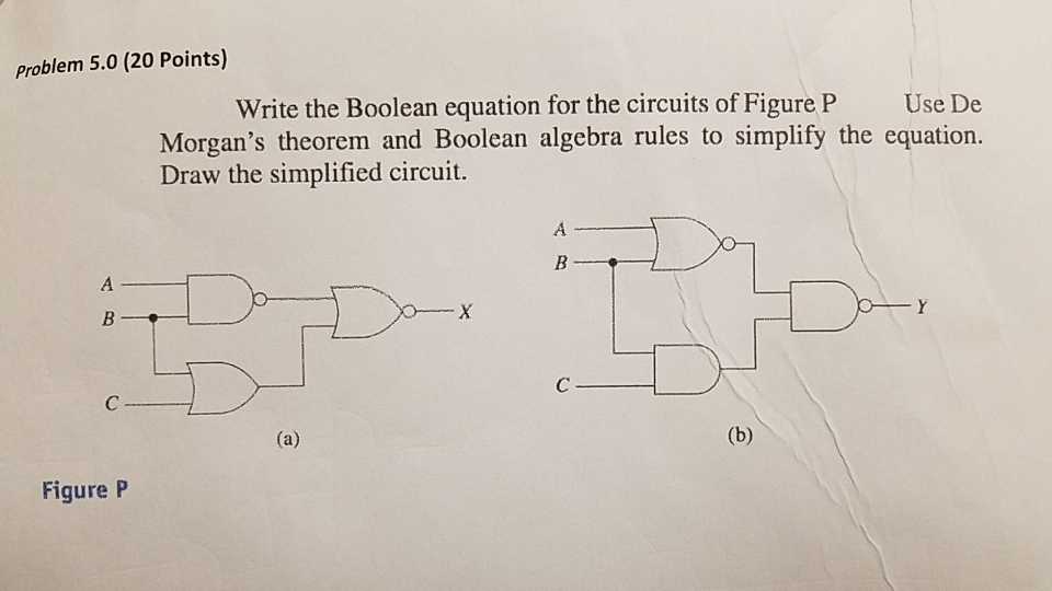 Solved Problem 5.0 (20 Points) Write the Boolean equation | Chegg.com