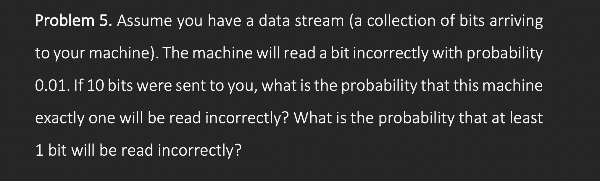 Solved Problem 5. Assume you have a data stream (a | Chegg.com