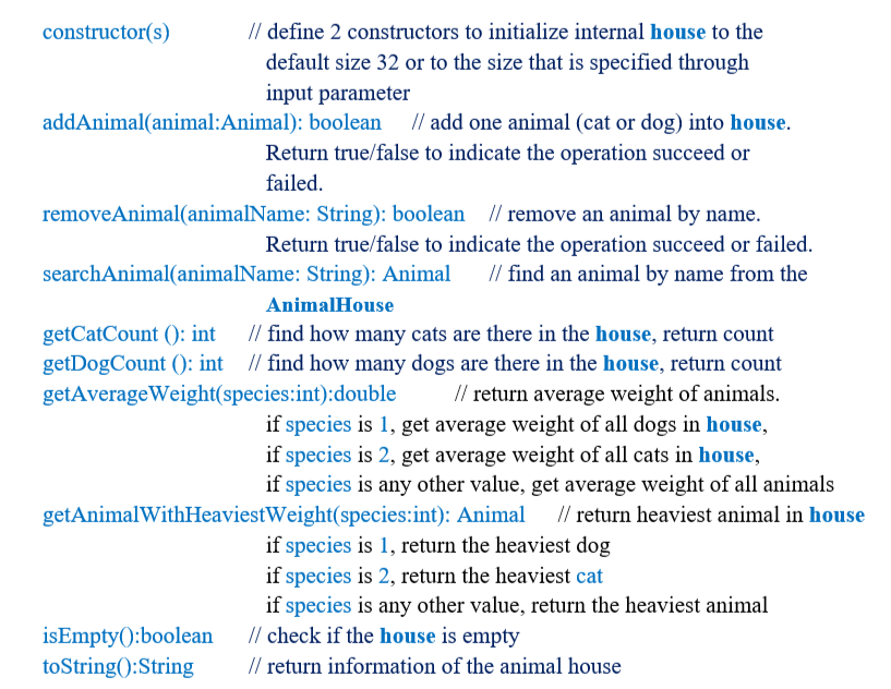 Solved ite a Java program to: Redefine class Animal: Data | Chegg.com