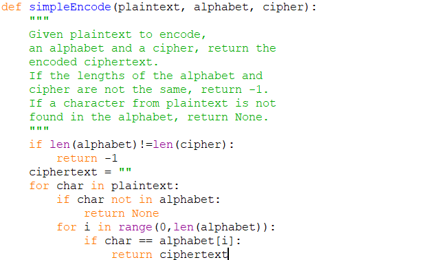 Solved BASIC PSEUDOCODE # Given the plaintext, alphabet, | Chegg.com