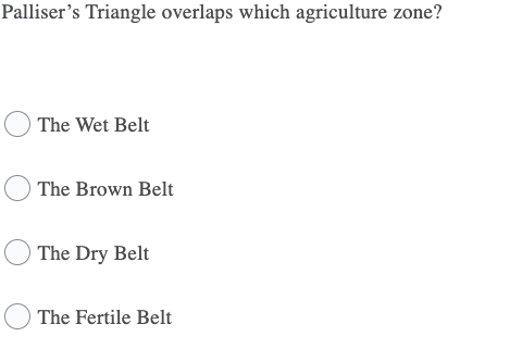 Solved Palliser's Triangle overlaps which agriculture zone? | Chegg.com