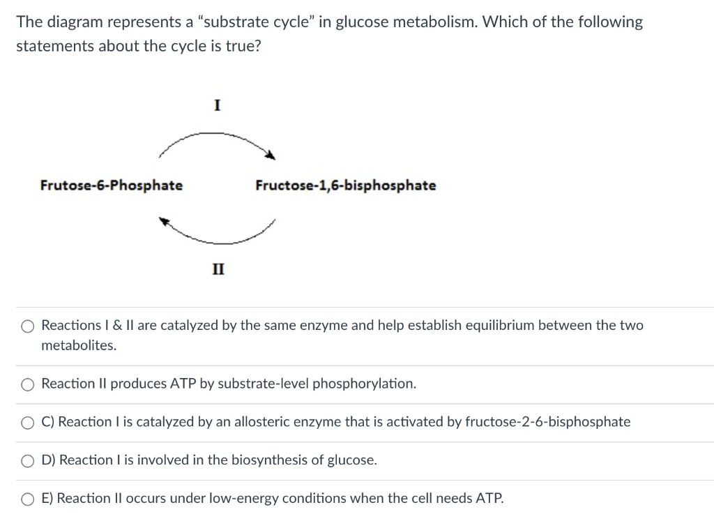 Solved The diagram represents a “substrate cycle” in glucose | Chegg.com