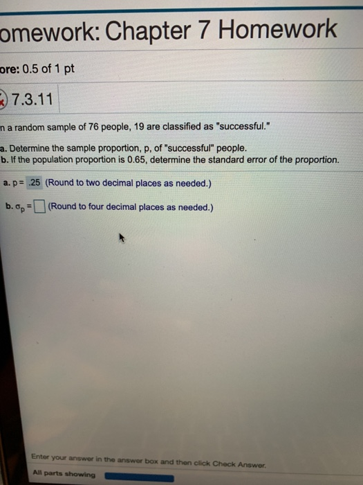 Solved omework: Chapter 7 Homework ore: 0.5 of 1 pt 7.3.11 n | Chegg.com