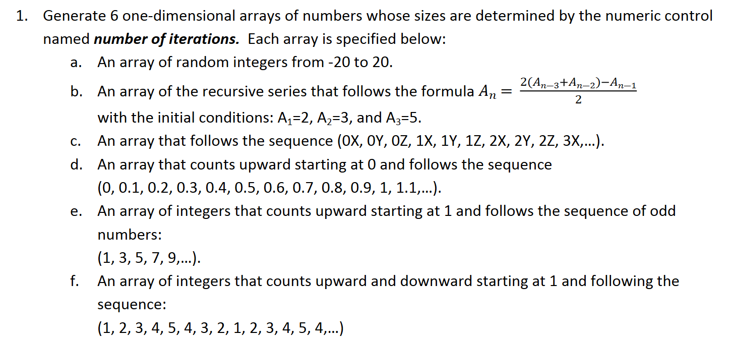 Solved Using LABVIEW please show block diagram. Generate 6 | Chegg.com