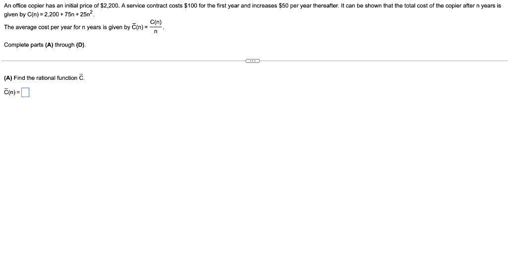 Solved An office copier has an initial price of $2,200. A | Chegg.com