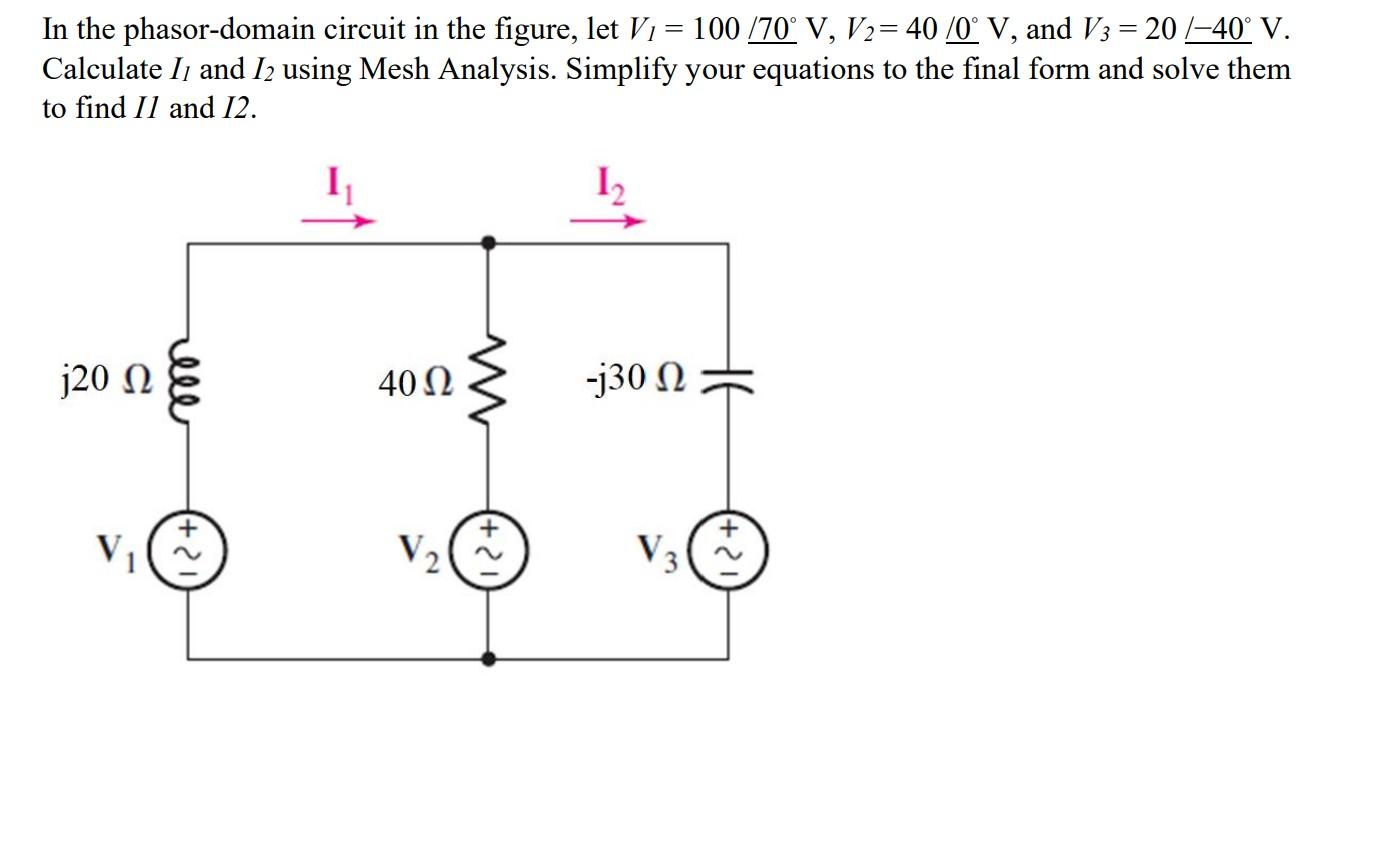 Solved In the phasor-domain circuit in the figure, let V1 = | Chegg.com