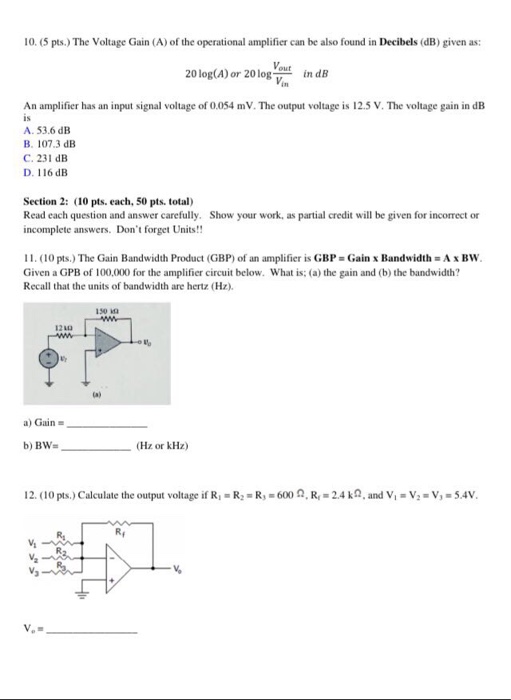 Solved 7. (5 pts.) Refer to the given figure. This amplifier | Chegg.com