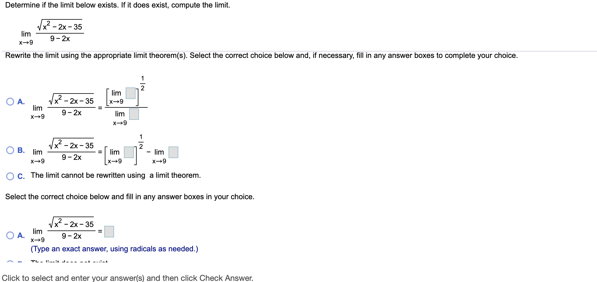 Solved Determine If The Limit Below Exists If It Does 2787