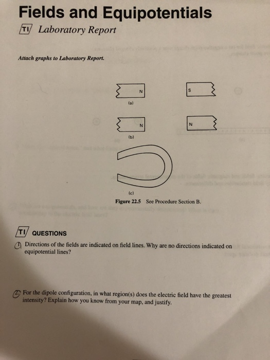 Solved Fields and Equipotentials T Laboratory Report Attach | Chegg.com