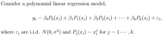 Consider a polynomial linear regression model, | Chegg.com