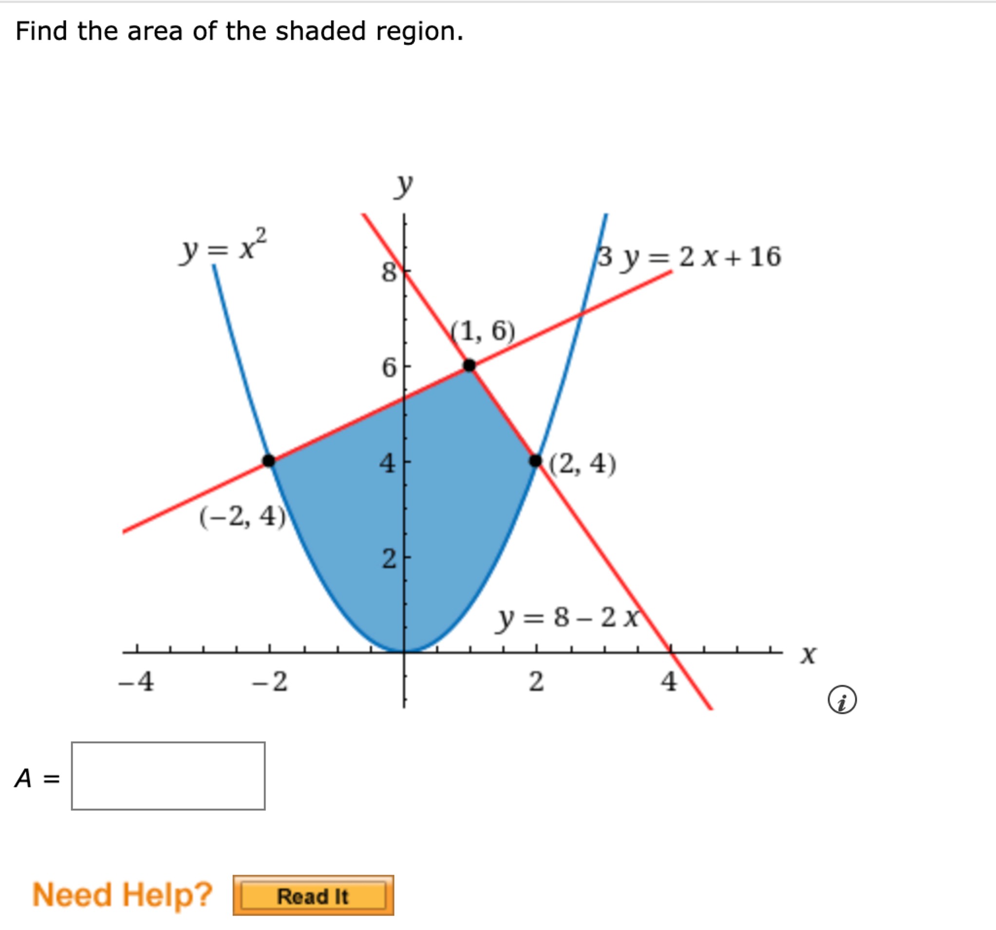 Solved Find The Area Of The Shaded Region A Find The Area Of Chegg