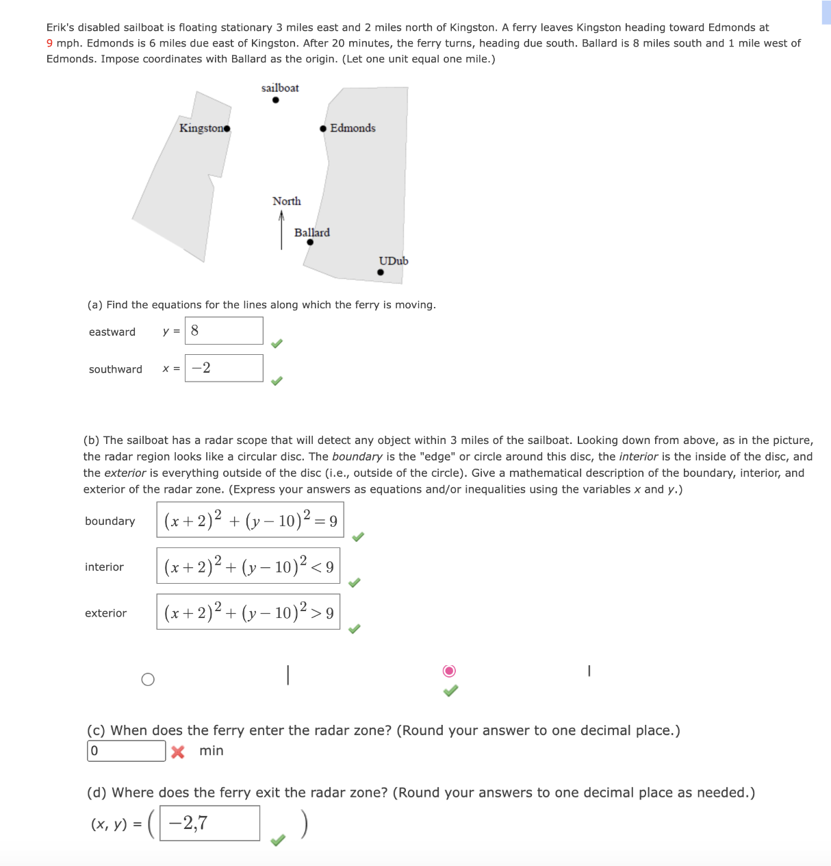 Solved Erik's disabled sailboat is floating stationary 3 | Chegg.com