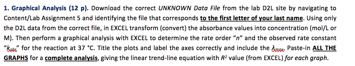Solved 1. Graphical Analysis (12 p). Download the correct | Chegg.com