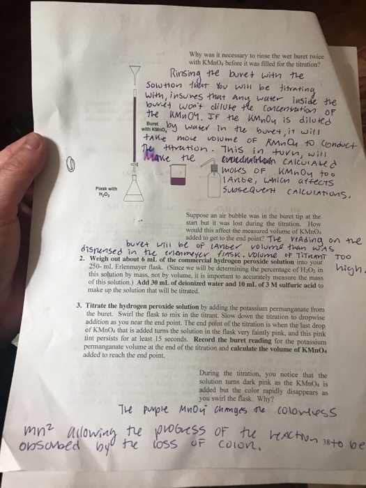 Solved Titration of Hydrogen Peroxide Obiective In this | Chegg.com