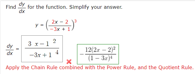 Solved Finding derivative of functions. Correct answer is | Chegg.com