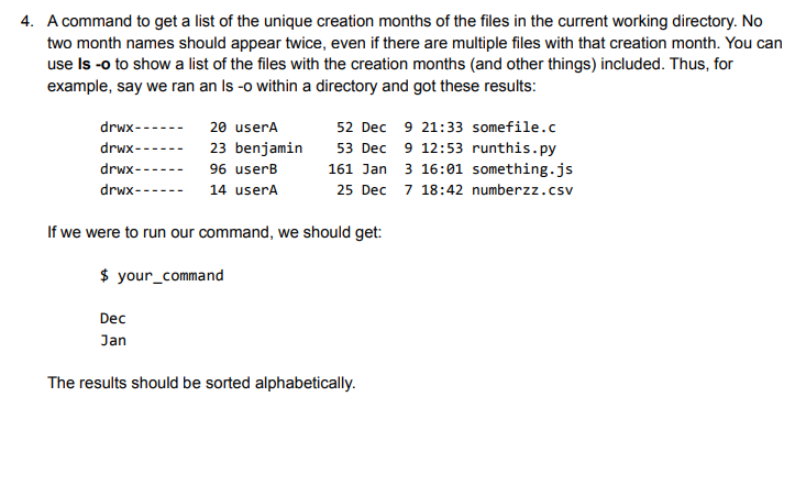 Solved cd ls mkdir touch cat grep cut uniq wc cal ncal find | Chegg.com