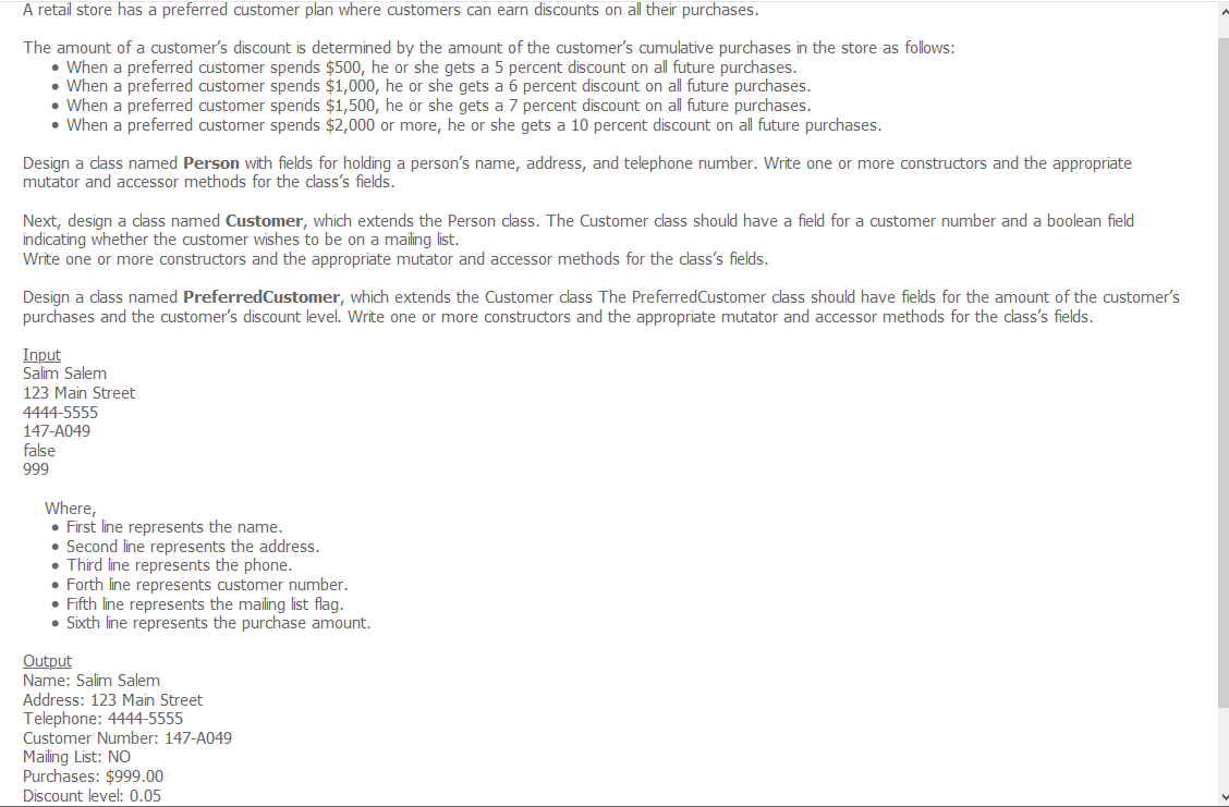Solved A retail store has a preferred customer plan where | Chegg.com
