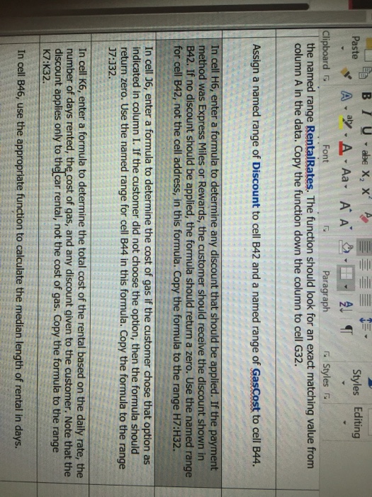 Solved Paste Styles Editing Clipboard反 Font Paragraph G | Chegg.com