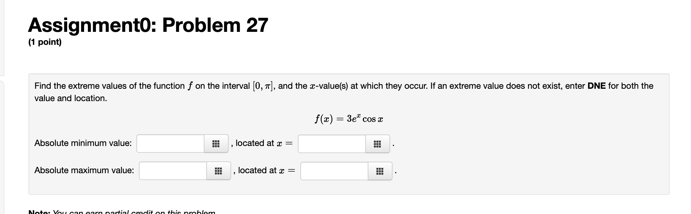 Solved Assignmento: Problem 23 (1 point) Finding extrema of | Chegg.com
