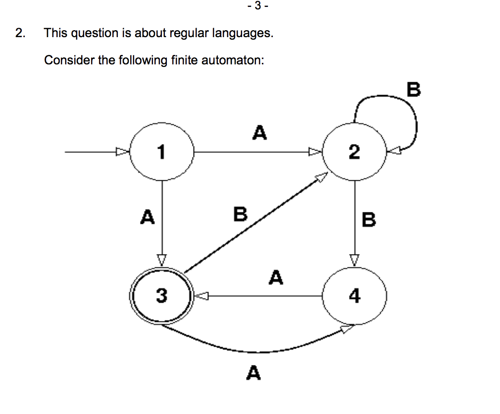 Solved 2. This question is about regular languages. Consider | Chegg.com