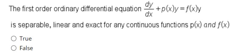 Solved the first order ordinary differential equation | Chegg.com