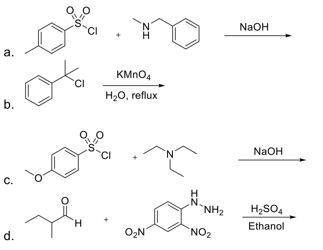 NaOH H2O, reflux KMnO4 NaOH d. Ethanol H2SO4 | Chegg.com
