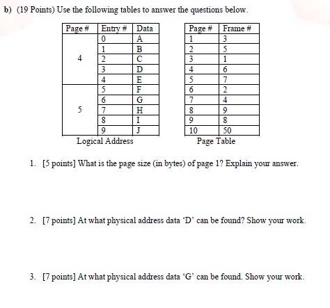 Solved Problem 1 [50 Points) a) (21 Points) Given six memory | Chegg.com
