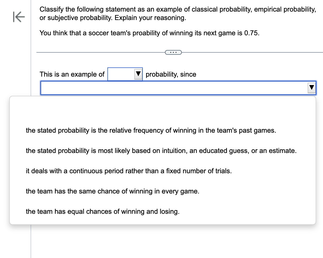 Solved Classify the following statement as an example of | Chegg.com
