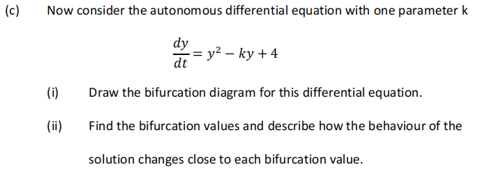 Solved (c) Now consider the autonomous differential equation | Chegg.com