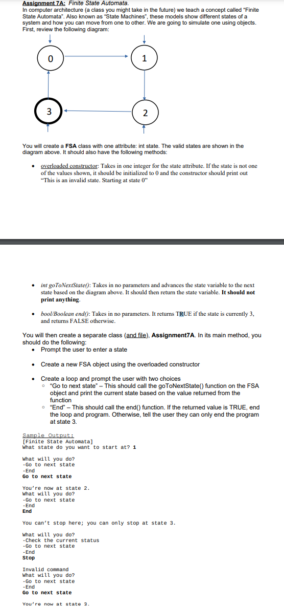 Solved Assignment 7A: Finite State Automata. In computer | Chegg.com