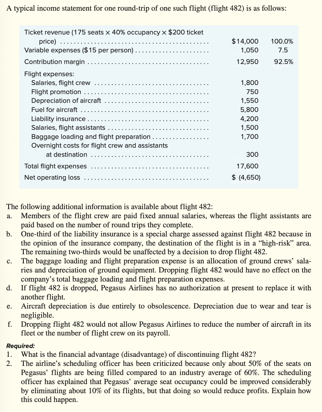 Solved PROBLEM 13-21 Dropping or Retaining a Flight LO13-2 | Chegg.com