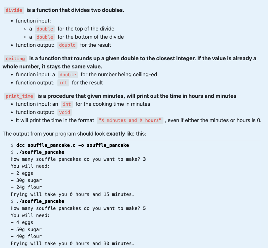 Solved Complete the C program, souffle_pancake.c. The main | Chegg.com