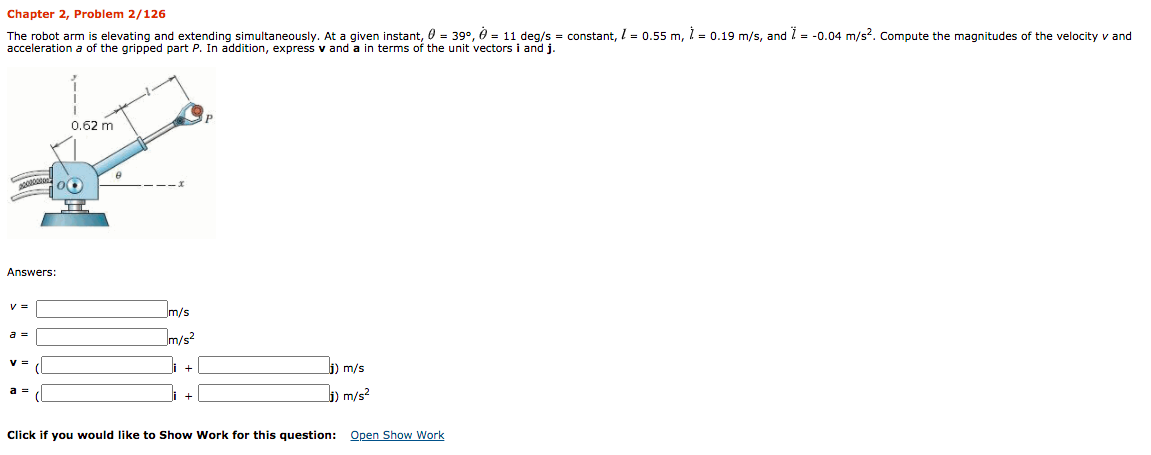 Solved Chapter 2, Problem 2/126 The robot arm is elevating | Chegg.com