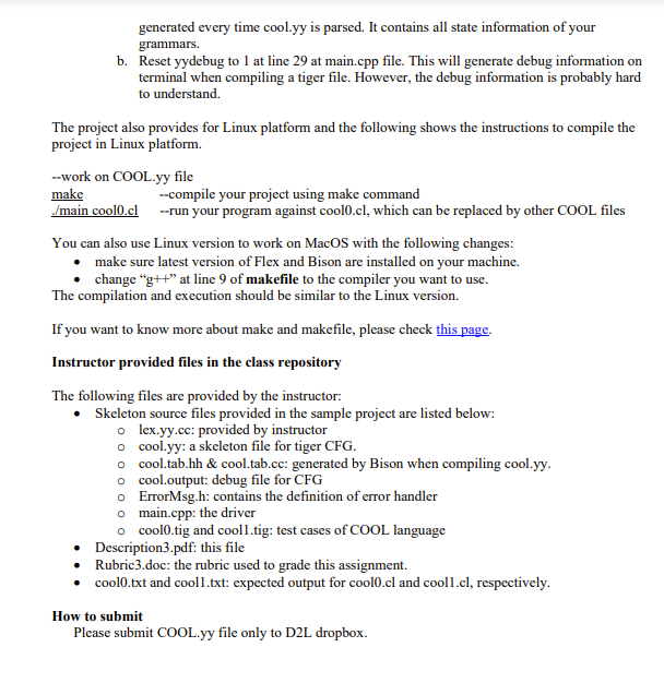 Solved Most COOL CFG can be found in page 17 of the manual. | Chegg.com
