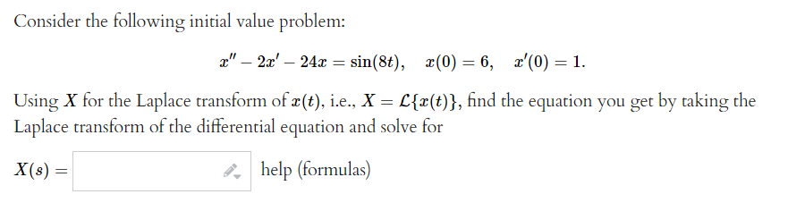 Solved = Consider the following initial value problem: x" – | Chegg.com
