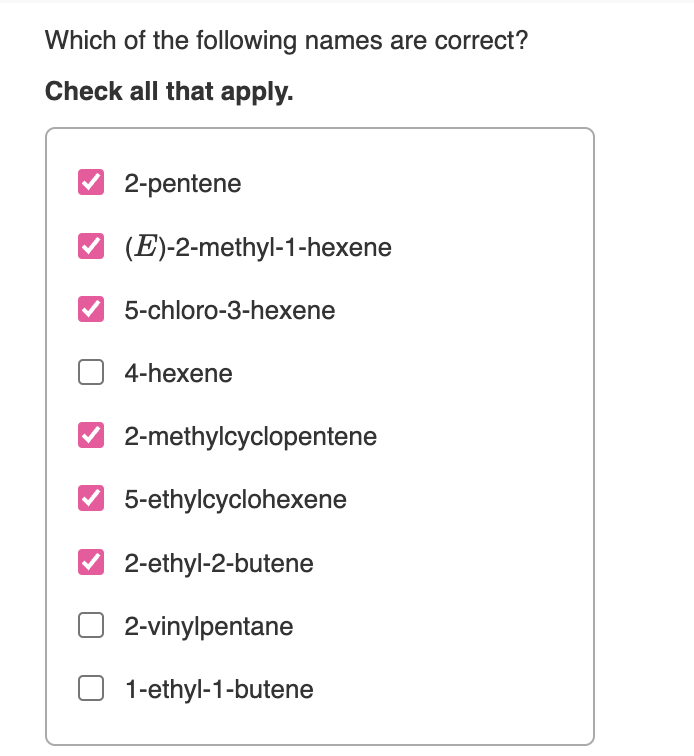 Solved Which of the following names are correct?Check all | Chegg.com