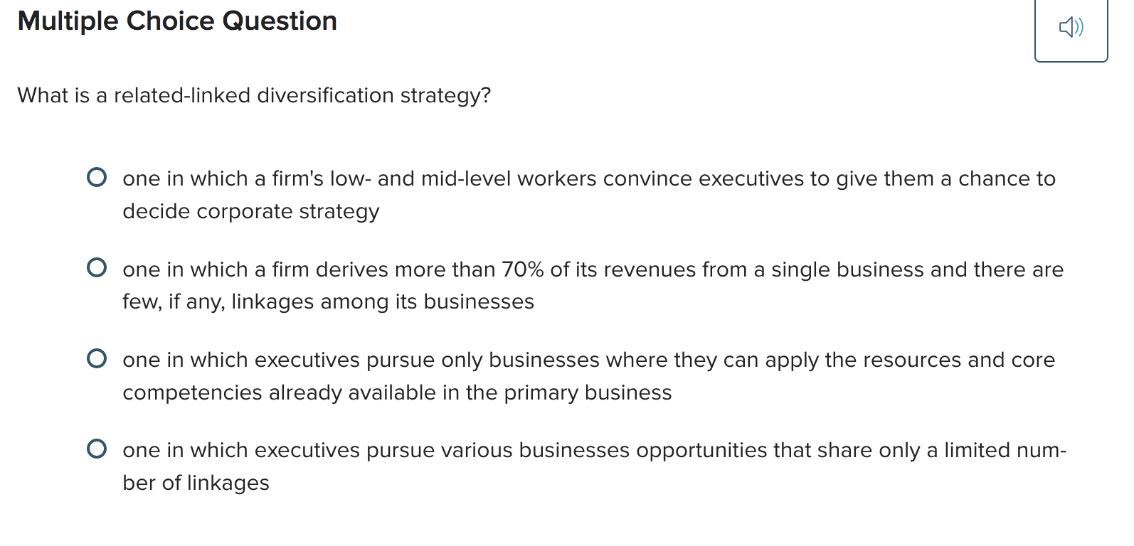 Solved What is a related-linked diversification strategy? | Chegg.com