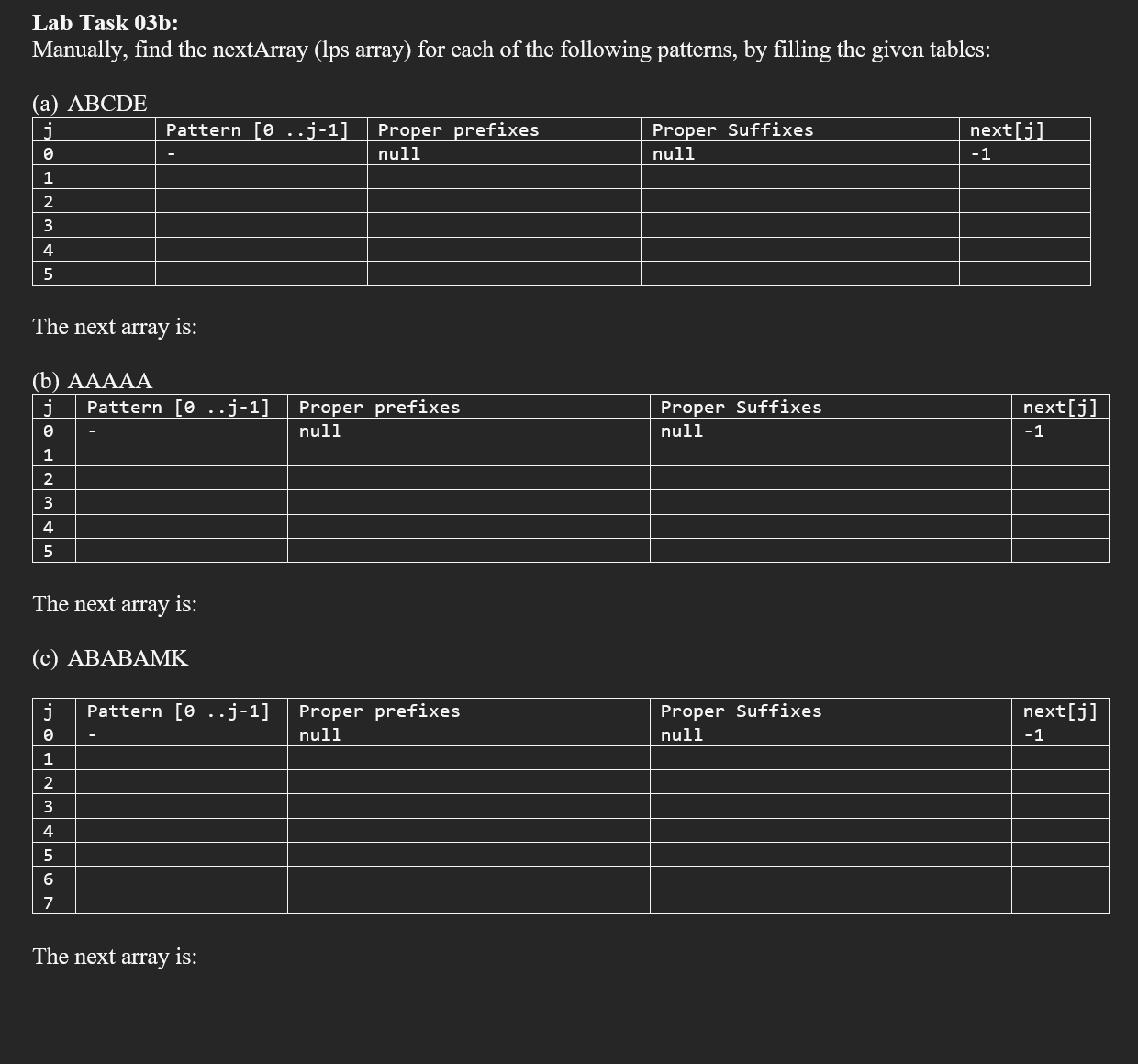 Solved Lab Task 03b: Manually, find the nextArray (Ips | Chegg.com