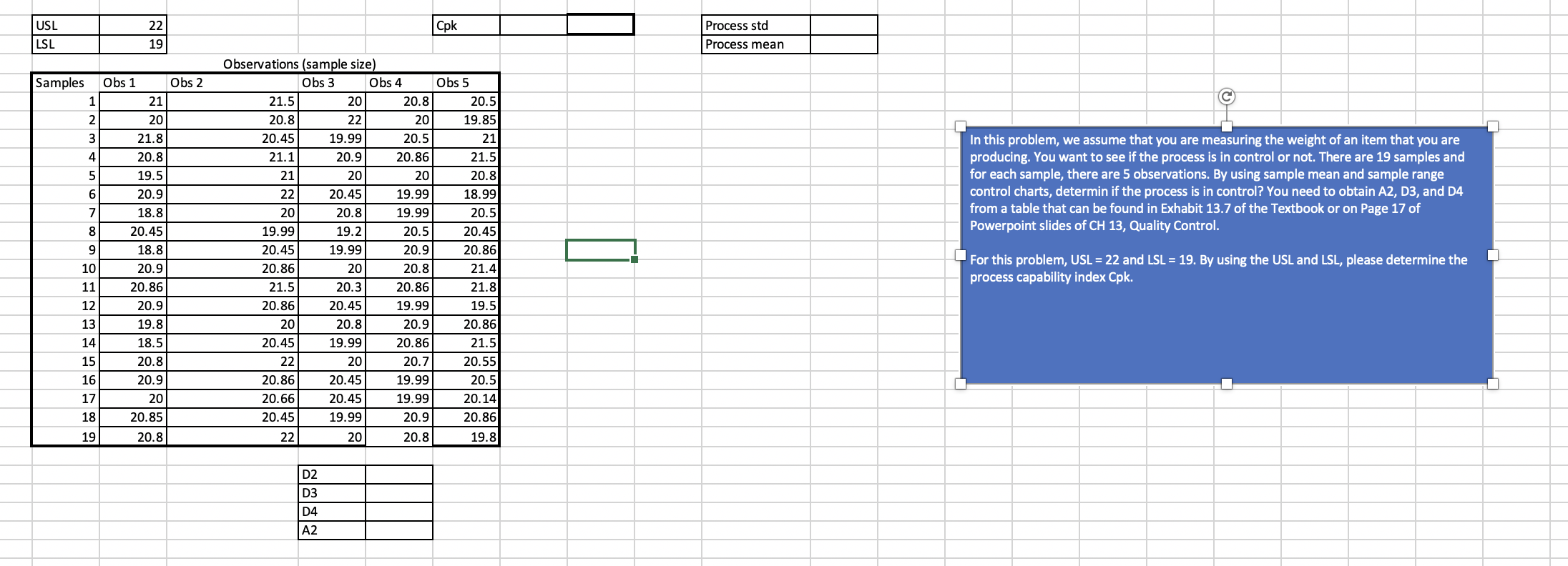Solved Factor for R-Chart: Factor for R- Chart : Lower | Chegg.com