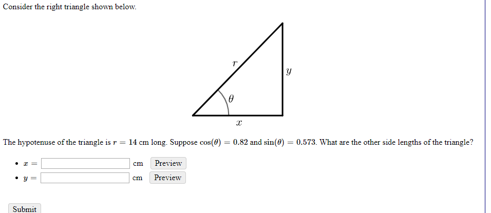 Solved Consider the right triangle shown below The | Chegg.com