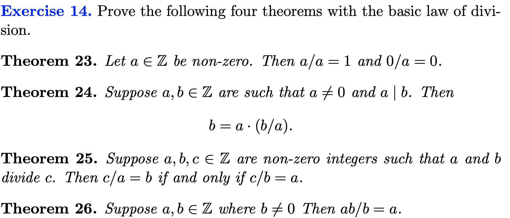 Solved Exercise 14. Prove the following four theorems with | Chegg.com