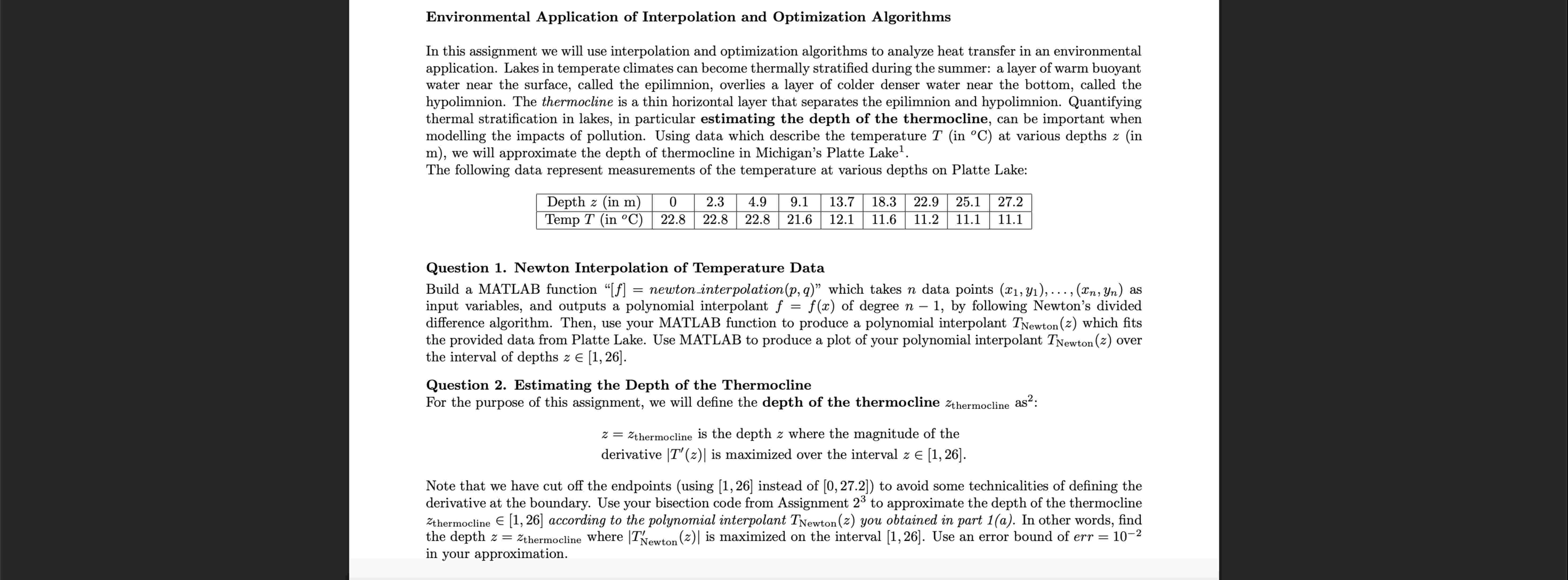 Solved Environmental Application of ﻿Interpolation and | Chegg.com