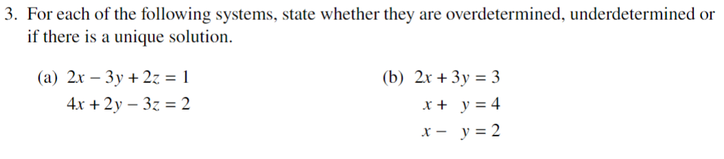 Solved For each of the following systems, state whether they | Chegg.com