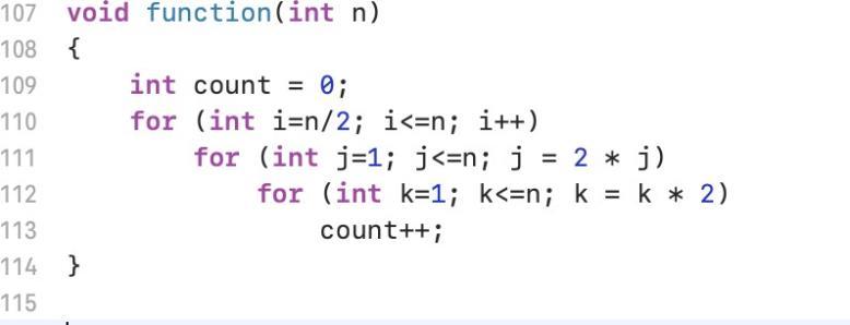 Solved Find the time complexity of the below function. | Chegg.com